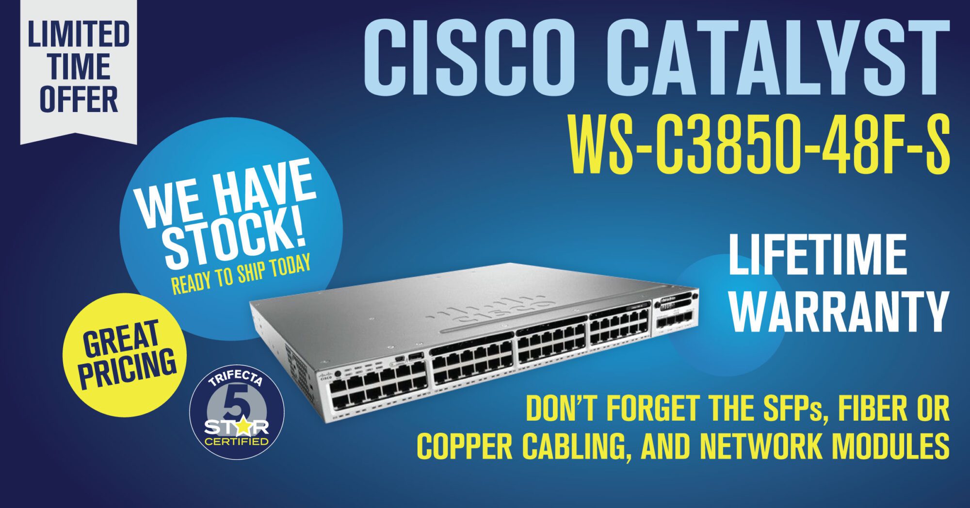 Cisco Catalyst WS-C3850-48F-S | Trifecta Networks