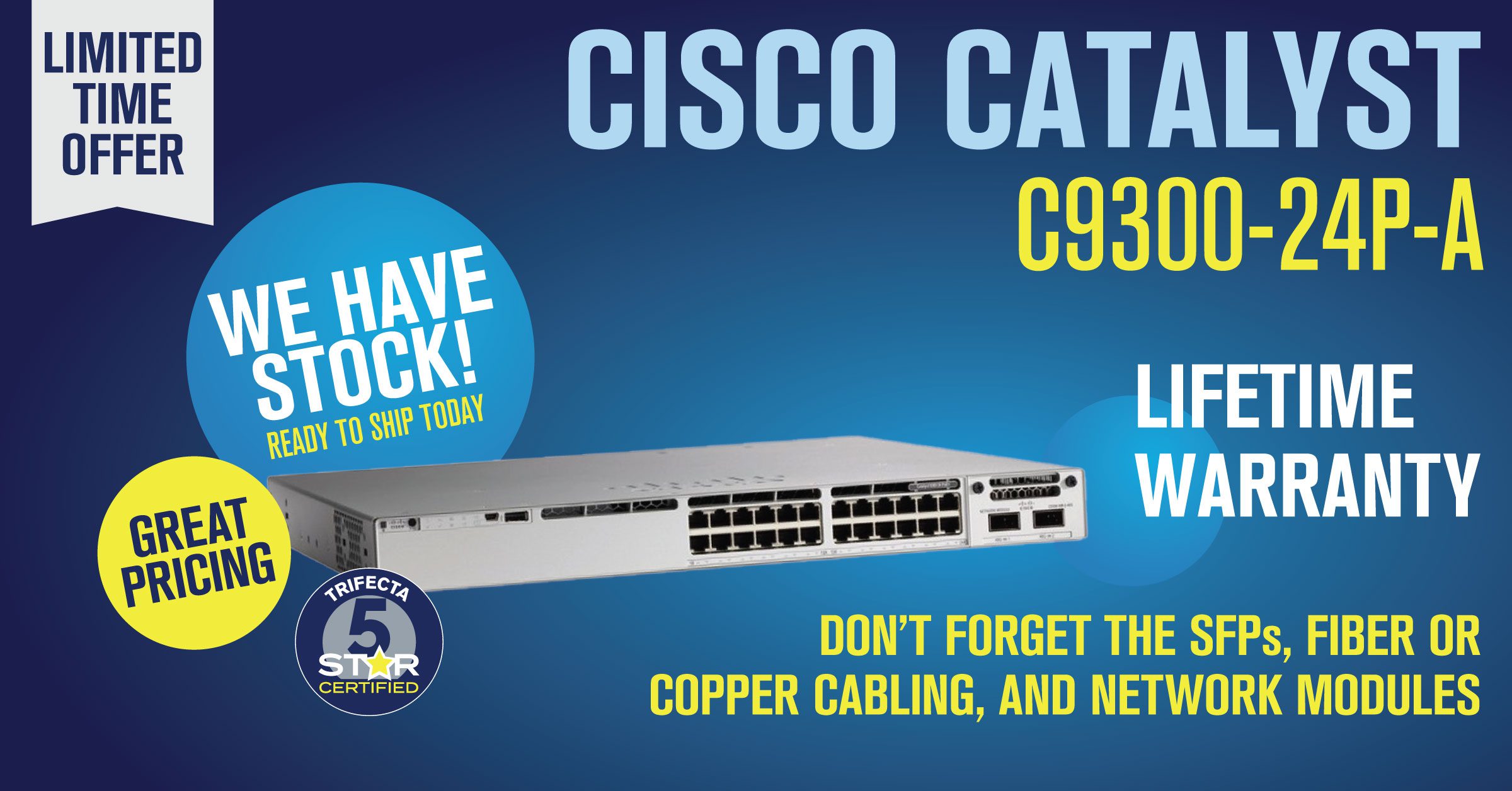 CISCO Catalyst C9300-24P-A | Trifecta Networks